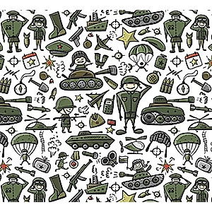 Stesha Party Military Present Gift Wrapping Paper - Folded Flat 30 x 20 Inch - 3 Sheets
