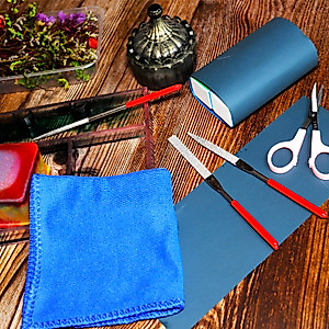 15 Pieces Resin Casting Tools Set - Include Sand Papers, Polishing Blocks, Polishing Cloth, Round File, Semicircular File, Flat File and Scissors for Polishing Epoxy Resin Jewelry Making Supplies