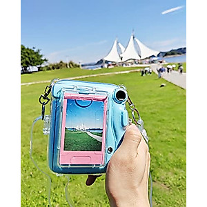 Leonuliy Mini 11 Protective Case, Film Storing Box, Removable Shoulder Strap for Fujifilm Instax Mini 11 Instant Camera, Hard PVC, Clear.
