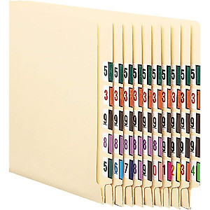 Smead BCCRN Bar-Style Color-Coded Numeric Label, 3, Label Roll, Dark Orange, 500 labels per Roll (67373)