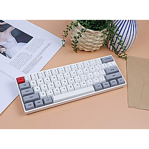 EPOMAKER SK61S 61 Keys Bluetooth 5.1 Hot Swappable Mechanical Keyboard with RGB Backlit, NKRO, Water-Resistant, Type-C Cable for Win/Mac/Gaming (Gateron Optical Blue, Grey)
