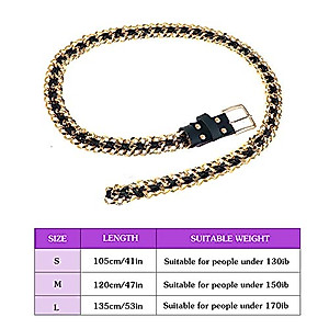 Glamorstar Gold Metal Punk Belts Leather Chain Waist Belt for Women Dresses Gold Black 135CM/53.1IN