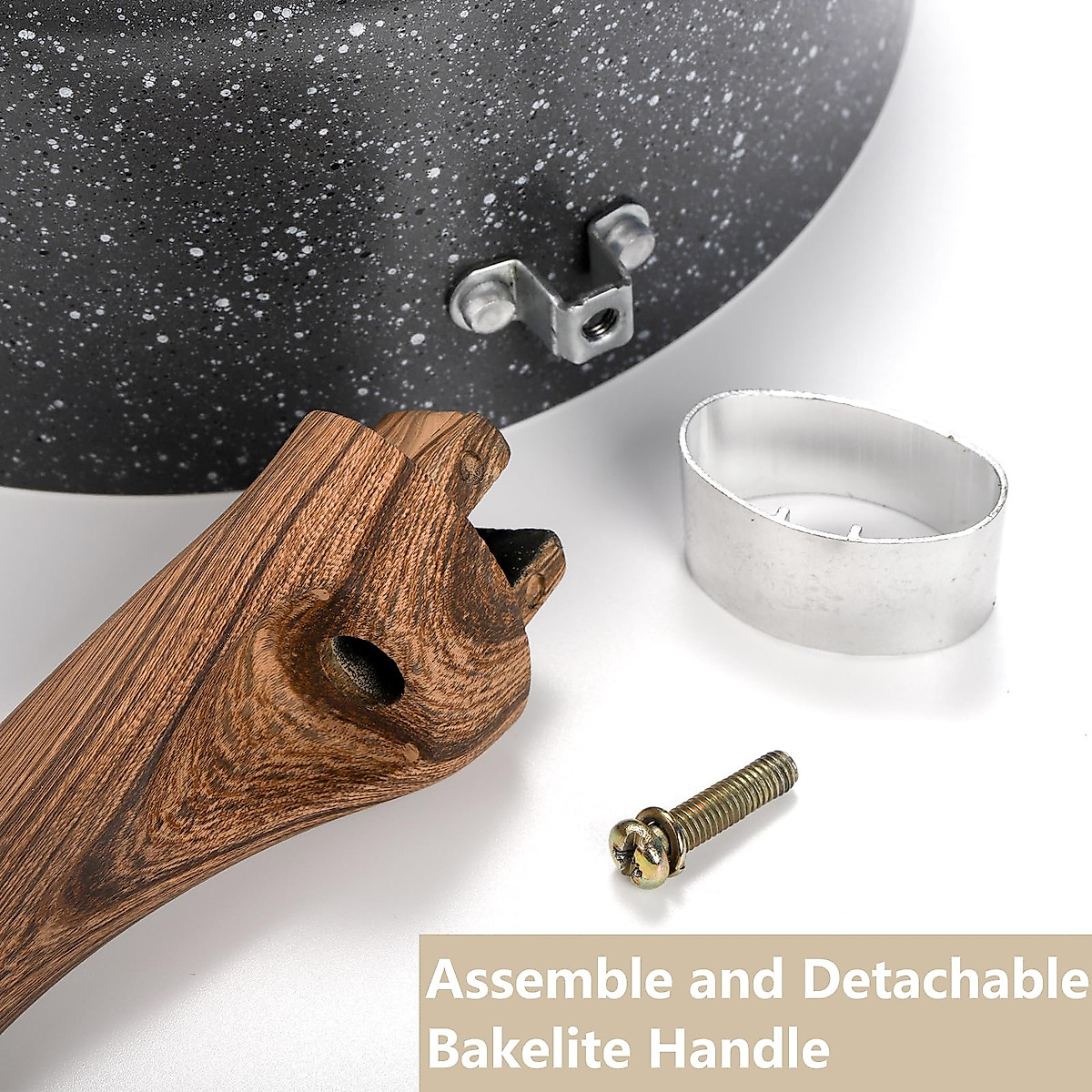 Yarlung 2 Quart Sauce Pan with Lid, 7 Inch Nonstick Small Cooking Pot Saucepan, Milk Heating Soup Pot with Cool Handle, Easy Assembly, Induction Compatible