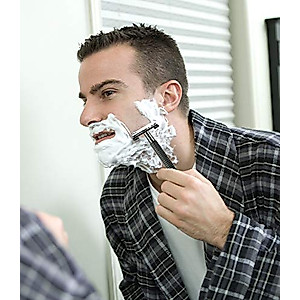 DreamGenius Double Edge Safety Razor, Long Handle Butterfly Open Razors for Men or Women,Single Blade Shaving Razor with 10 Stainless Steel,Double Edge Safety Razor Blades