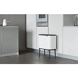 Brabantia 313547 Bo Touch Trash Can Recycling, with 2 Inner Buckets, 3 + 6 gallon/11 + 23 Liter