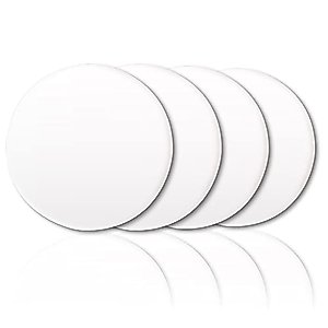 CLOATFET Door Stopper Wall Protector, 3.15" Larger White Silicone Door Stop with Strong Adhesive, Quiet/Shock Absorbent Door Knob Wall Protector Door Bumper to Protect Wall Surfaces(4 Pack 8cm)