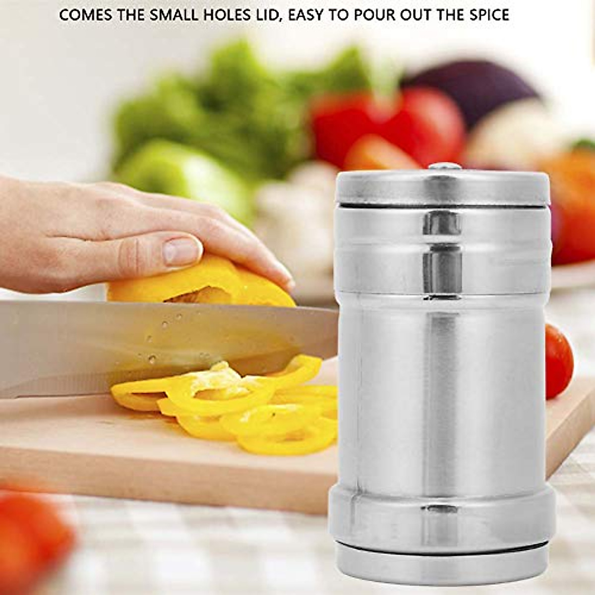 Stainless Steel Salt and Pepper Shakers - Spice Dispenser for Seasonings, Kitchen Gadget with Adjustable Pour Holes (samll)
