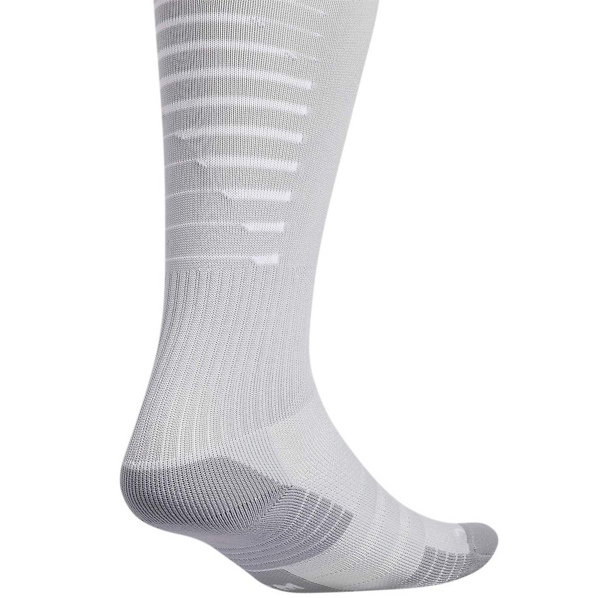 adidas Speed 2 Soccer Socks for Boys, Girls, Men and Women (1-Pair), Team Light Grey/White/Light Onix Grey, Small