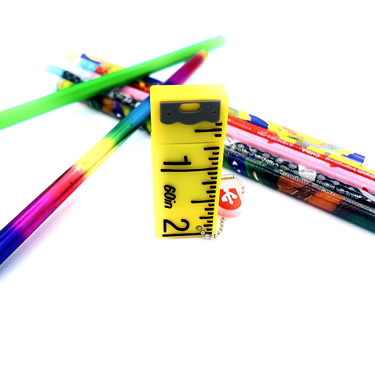Cool USB Flash Drive - 16 GB Fun USB Flash Drive - Ruler Pen Drive - Fun USB (Yellow Ruler)