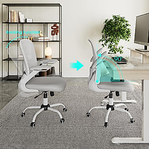 EUREKA ERGONOMIC Mesh Office Chair, Ergonomic Desk Chair with Adjustable Lumbar Support, Chair for Desk - Flip-Up Armrests, Breathable Computer Desk Chair with Wheels, Work Chair - BIFMA Passed(Gray)