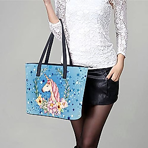 Womens Handbag Unicorn Leather Tote Bag Top Handle Satchel Bags For Lady