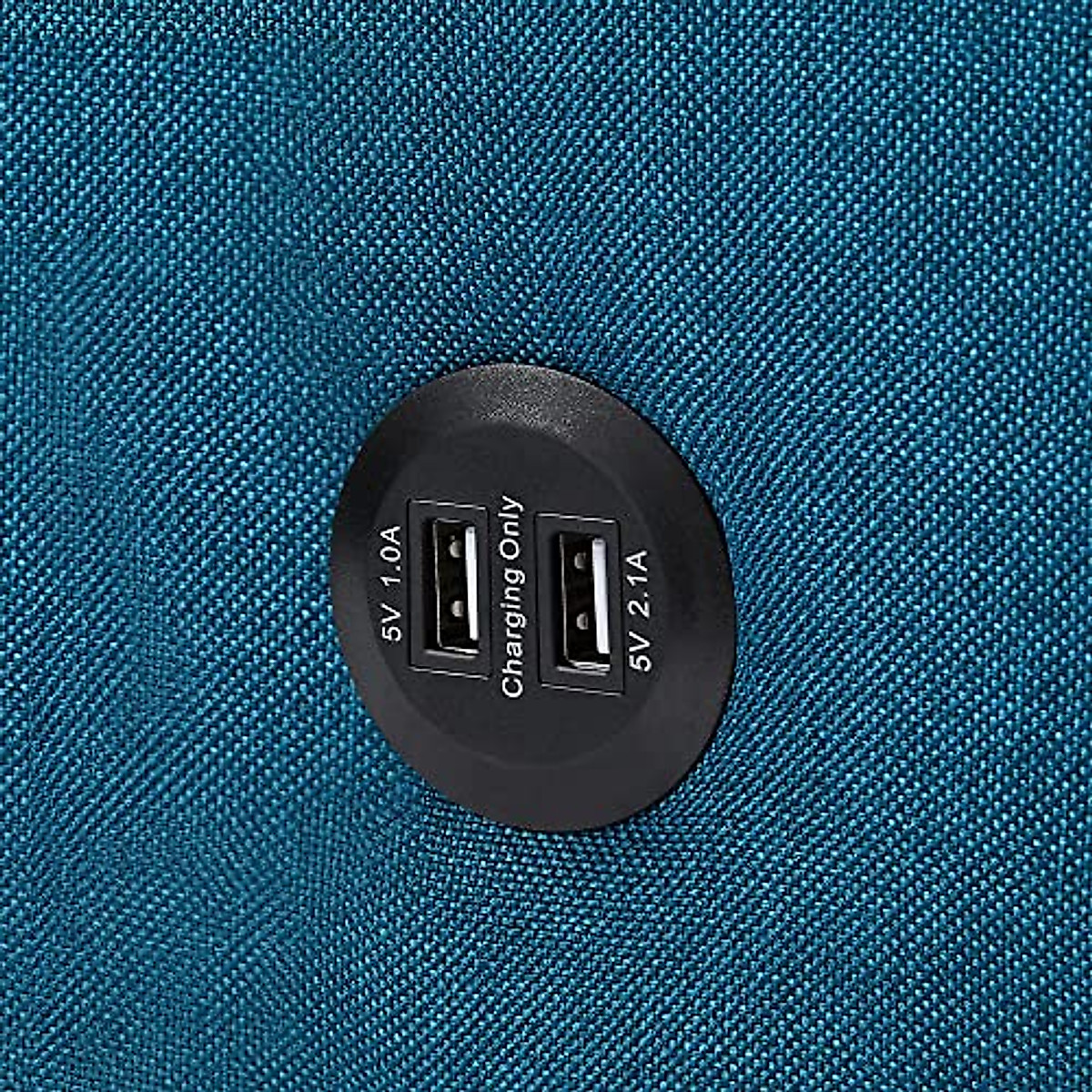 Topeakmart Fabric Futon Sofa, Convertible Futon Bed, Folding Couch, Sectional Sleeper Sofa for Small Space with USB Ports, Folding Sofa for Compact Living Space, Apartment, Office, Living Room Blue