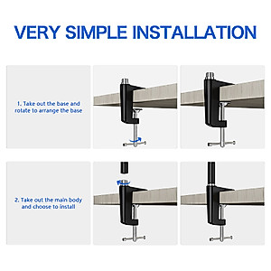 PEETPEN DL2 LED Desk Lamp with Clamp, Detachable Light Tube, 3 Color Temperature,Stepless Dimming, Auto Timer,Eye-Caring Desk Lamps for Home Office, Study, Reading, Dorms, Studios