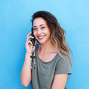 TIESOME Beaded Phone Lanyard, Cell Phone Charm Wrist Strap Heart Clay Beads Keychain for Men Women Cell Phone String Strap