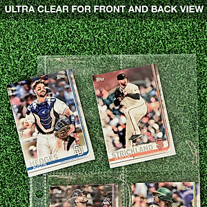 Samsill 50 Pack 4 Pocket Trading Card Sleeves, Holds 400 Cards,Clear, Fits in Standard 3 Ring Mini Binder