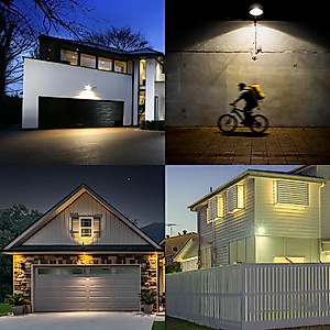 REMINDA Motion Sensor Light Bulbs Outdoor, 15W PAR38 LED Flood Light Bulb, Radar Motion Detector, Dusk to Dawn Sensor, 100 Watt Equivalent, E26 Base, 1500LM, 3000K Warm White, 2 Pack