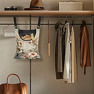 Bivxisrvo Hummingbird Laundry Clothespin Bag Clothes Pins, Polyester Clothes Pin Hanging Bag for Hanging and Effortlessly Sliding on The Clothesline for Clothesline Outdoor Outside Wardrobe