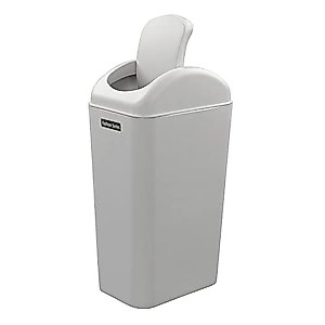 Utiao Slim Plastic Garbage Bin, 14 L Swing Trash Cans for Kitchen, Office, Bathroom