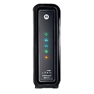 ARRIS SURFboard SBG6580 DOCSIS 3.0 Cable Modem/ Wi-Fi N300 2.4Ghz + N300 5GHz Dual Band Router - Retail Packaging Black (570763-006-00)