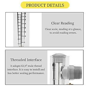 Water Meter, 1-10GPM 0.6MPa Knob Panel Type Liquid Meter, ZG1" Acylic Water Liquid Flowmeter for Measuring Rate of Liquid Medium