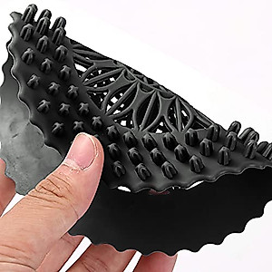 Hair Catcher, Drain Hair Catcher, Shower Drain Hair Catcher, Silicone Hair Stopper, Strainer Drain Protector, Plastic Drain Protector, Suited for Kitchen Bathroom Bathtub Sink, 2 Pcs (Black)