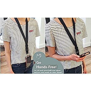 AccessoryHappy AH Universal Heavy Duty Cell Phone Carrying Lanyard Leash Neck Strap Tether Holder Quick Release Buckle Smart Cell Phone Credit Card Holder Case for iPhone, Galaxy & Most Smartphone