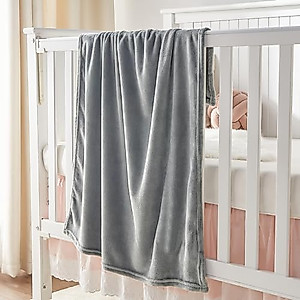 BEDELITE Baby Blankets for Boys and Girls 30" x 40", Soft Cozy Fuzzy Fleece Blanket for Kids Infant Newborn, Warm and Breathable Toddler Blanket for Crib Stroller Bed Travel, Grey