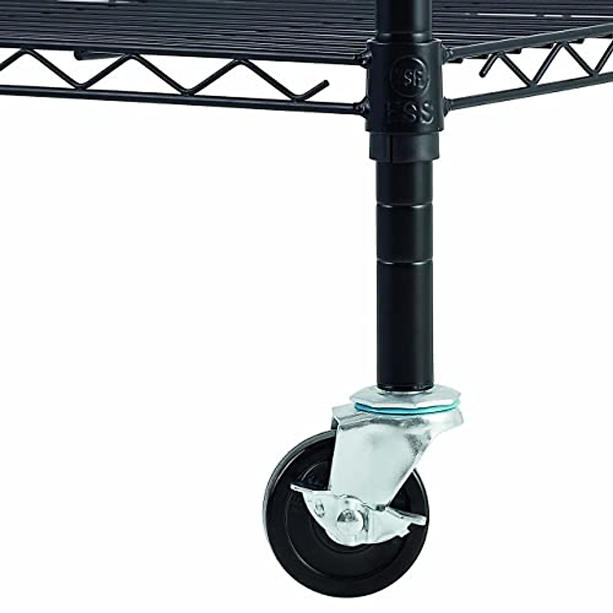 SONOTA 4 Shelf Steel Wire Shelving Tower with Caster 16" Dx16 Wx57.4 H (Color : Black)