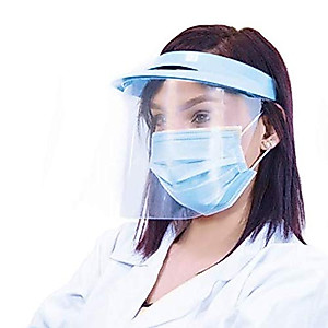 Pac-Dent iVisor Reusable Face Shield Kit, Full Face Protective Mask with Anti-Fog Coating, Adjustable to Comfortably Fit All Head Sizes, Reusable, Blue