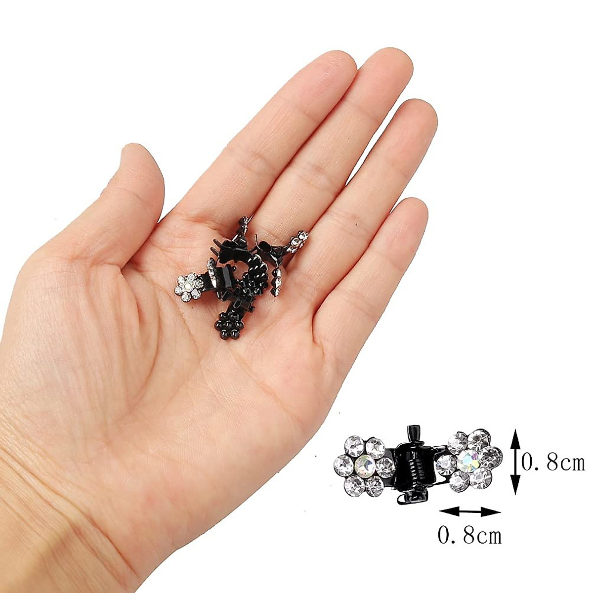 36 Pcs Mini Hair Clips, Small Shiny Crystal Hair Clips Glitter Rhinestone Hair Clip Stocking Stuffers for Women Girls Kids