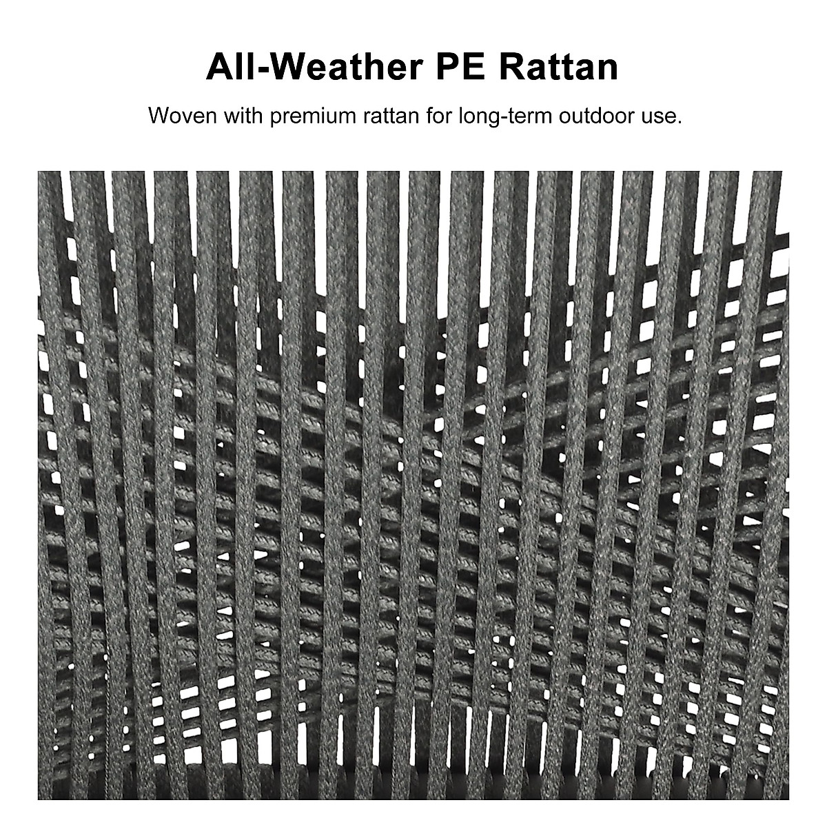 PURPLE LEAF 2 Pieces Outdoor Patio Dining Chairs All-Weather PE Rattan Patio Furniture with All Aluminum Frame for Lawn Garden Backyard Deck, Grey