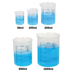 Learning Resources Graduated Beakers, Science Classroom Accessories, Liquid Measurement Concepts, 50 ml, 100 ml, 250 ml, 500 ml, and 1 liter, Set of 5, Ages 6+
