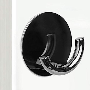 Jimfoty Heavy Duty Anti-Rusty Mental Wall Hanger, Towel Hook, Adhesive Durable for Storing The Clothes Bathroom Kitchen(Black)