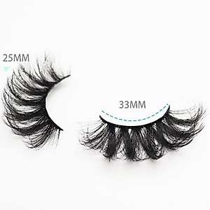DAODER False Eyelashes 25mm Lashes Wispy Long 8D Mink Lashes Dramatic Volume Fluffy Eye Lashes Pack for Women 7Pairs Soft Reusable Fake Eyelashes