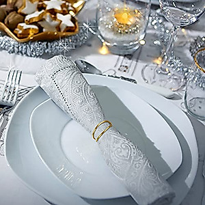 12 Pieces Gold Napkin Rings Metal Spiral Napkin Rings Buckles Simple Alloy Napkin Rings Serviette Napkin Holder Ring for Weddings, Receptions, Dinner Party, Banquet, Buffet Table Decor (Gold)