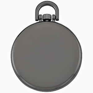 Gotham Men's Gunmetal Ultra Thin Railroad Open Face Quartz Pocket Watch # GWC15026B