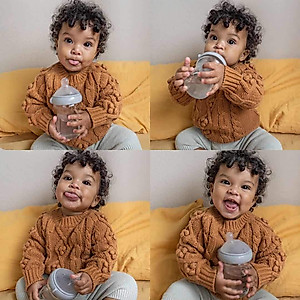 haakaa Gen.3 Natural Glass Baby Bottle Set 4oz & 6oz - Wide Neck Anti-Colic Slow Varibale Flow Nipple, 0M+ 3M+ 6M+ Breastfed Babies