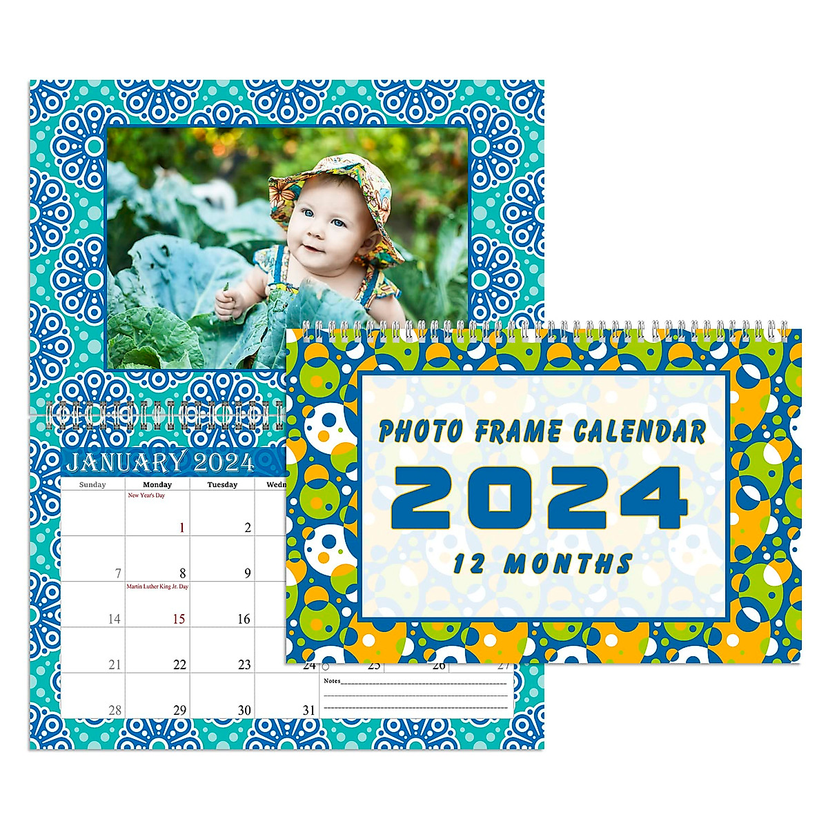 2024 Photo Frame Wall Spiral-bound Calendar (Add Your Own Photos) - 12 Months Desktop/Wall Calendar/Planner - (Edition #015) (26)