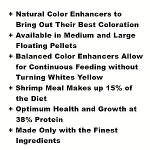 Blackwater Premium Koi and Goldfish Foods Color Enhancing Diet 2 lb, Medium Pellet