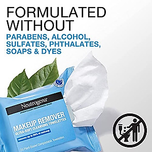 Neutrogena Makeup Remover Ultra-Soft Cleansing Towelettes 25 Count (Pack of 3)