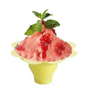 Qixivcom 60 Pack Disposable Ice Cream Cup 4oz Cone Cup Flower Shaved Smoothie Ice Bowl Flower Drip Cup Small Bowl Perfect for Cold Drink Cups for Ice Cream, Shaved Ice, Fruit Smoothie (Yellow)
