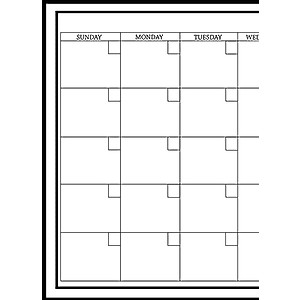WallPops WPE0447 Large Monthly Dry Erase Calendar Decal, White & Off-White