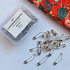 ibotti Curved Safety Pins for Quilting, Basting Pins, Size 2, 100-count