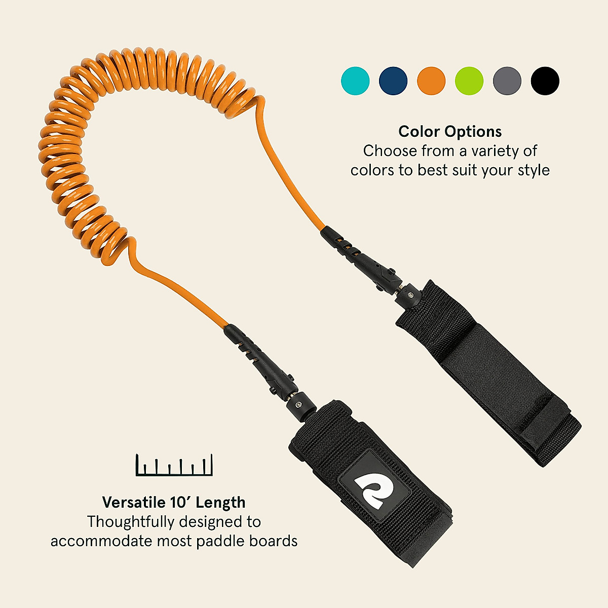Retrospec Weekender 10' Paddle Board Safety Leash, Coiled for Stand Up Paddleboards