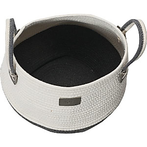 Household Essentials Bono Basket, Cotton, Gray and White