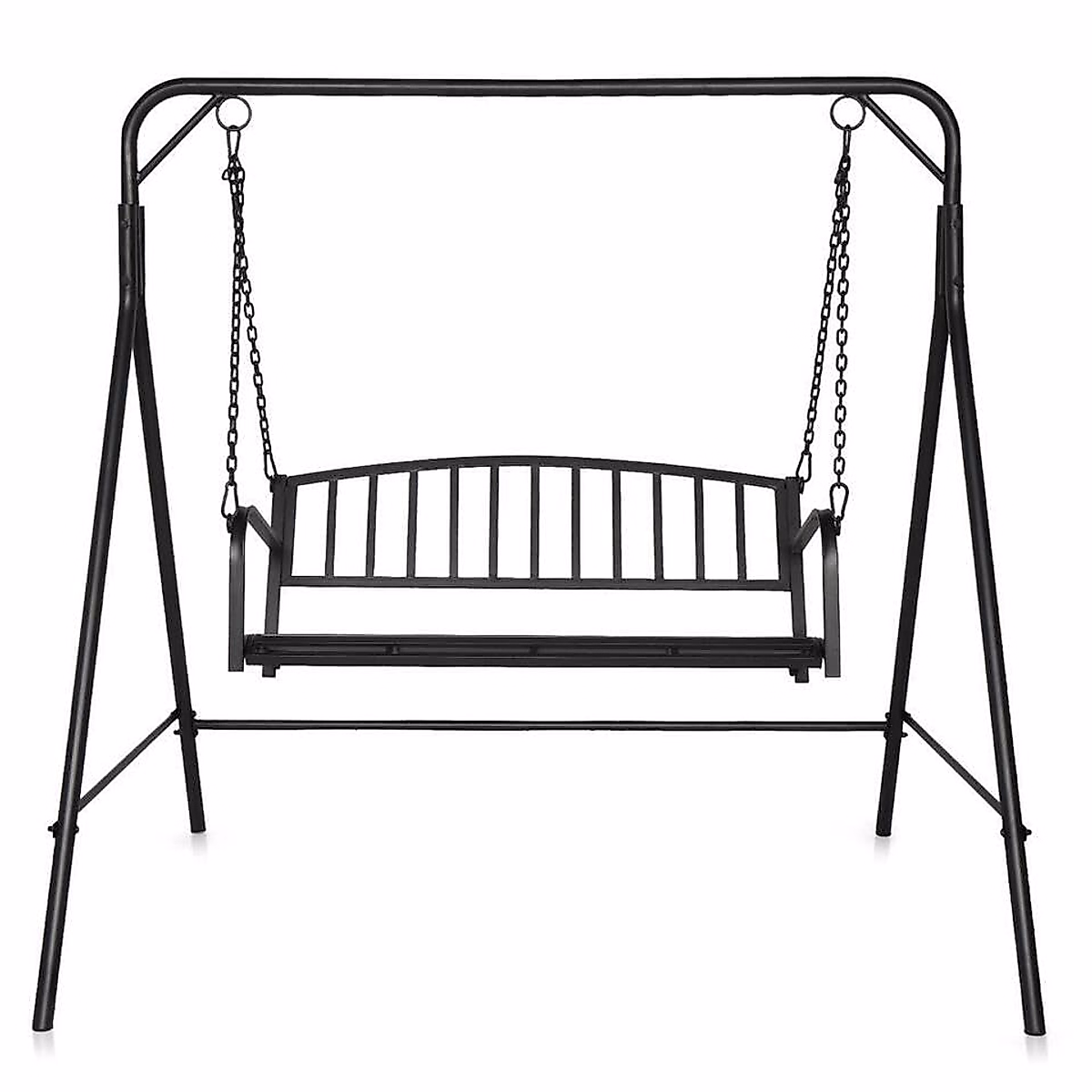 GeRRiT Swing Frame Metal A Frame Swing Stand for Garden Lawn Backyard Porches Stability, Black