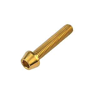 Wanyifa Titanium Ti Bolt M5x9 16 18 20 25 30 35 40 45 50 55 60mm Tapered Head Screws pack of 4 (M5x25mm, Gold)