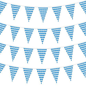 Sunshane 120 Feet Oktoberfest Bavarian Flag Pennant Banners for Oktoberfest Party Decorations, Color 1