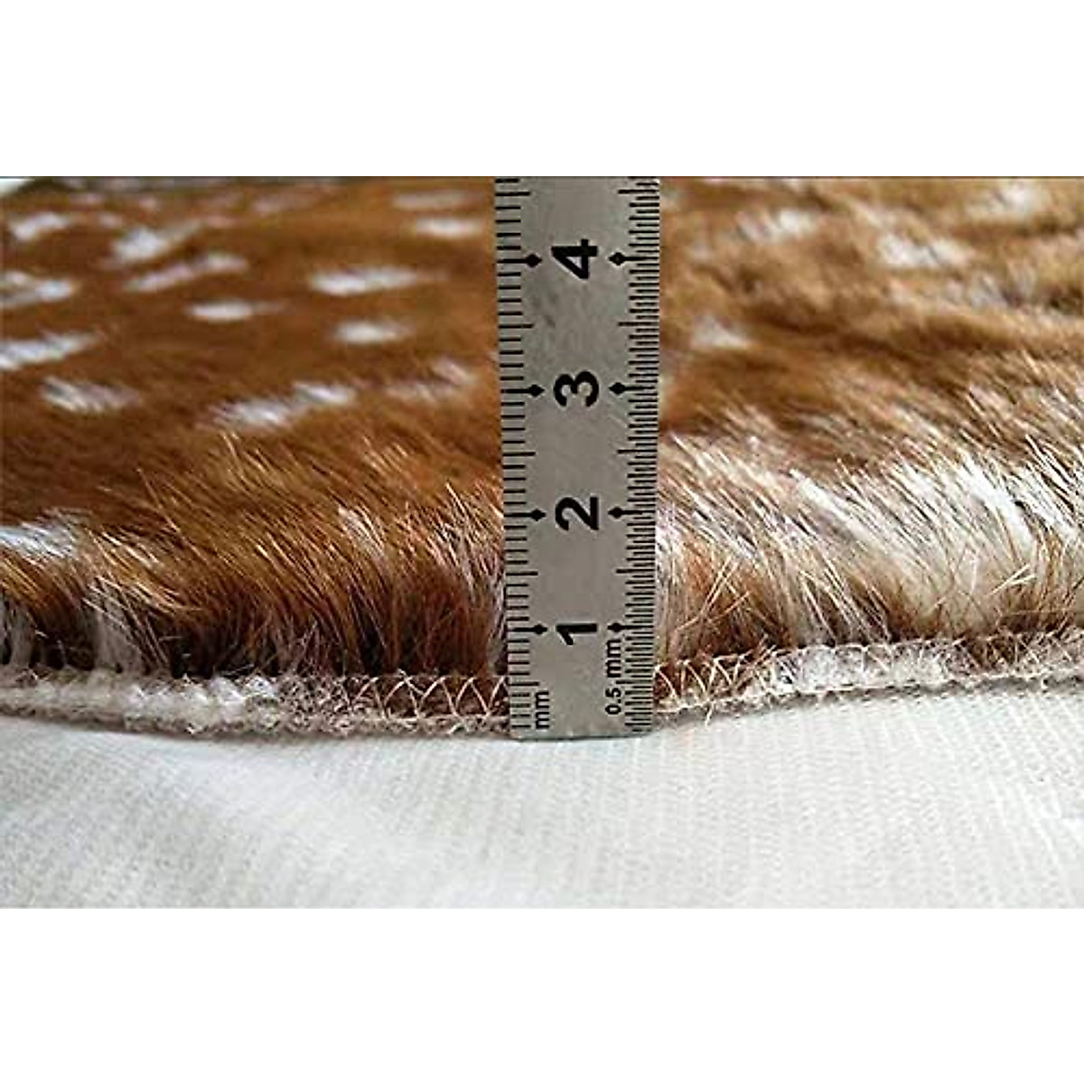 Faux Deer Rug 3x3.6' Feet Sika Deer Hide Carpet Animal Printed Rug Cow Hides and Skins Rug Faux Cowhide Rug for Living Room