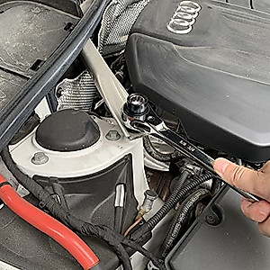 AKM 8 In 1 Ratcheting Wrench, Double Box End Ratchet Wrench, 12 Point Ratchet | SAE | CR-V | Including 5/16" 3/8" 7/16" 1/2" 9/16" 5/8" 11/16" 3/4"